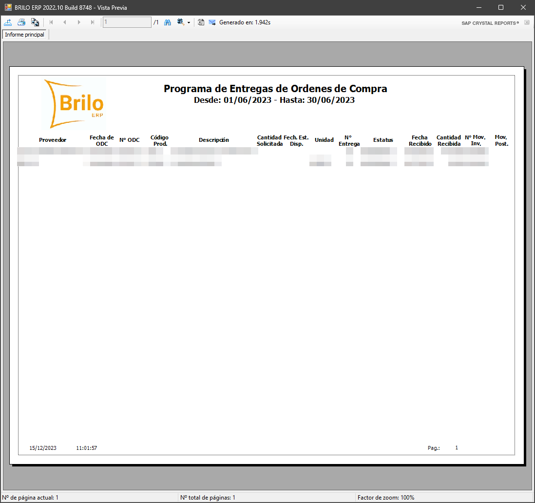 Programas de Entregas - Brilo ERP Docs